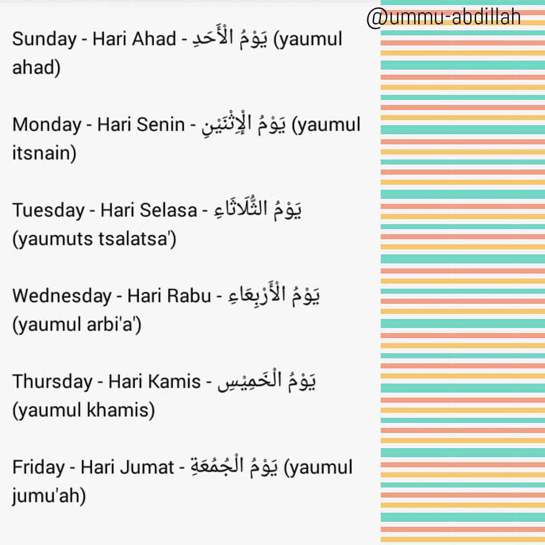 Detail Bahasa Arab Nama Nama Hari Koleksi Nomer 34 Detail Bahasa Arab Nama Nama Hari Koleksi Nomer 34