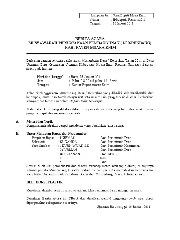 Contoh Berita Acara Musrenbang Desa - 42+ Koleksi Gambar Contoh Berita Acara Musrenbang Desa - 42+ Koleksi Gambar