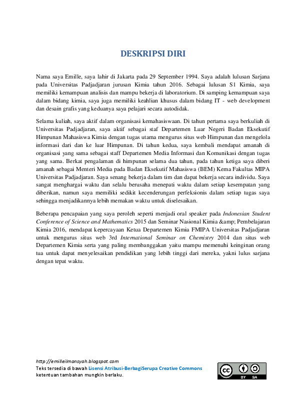 Detail Contoh Deskripsi Diri Sendiri Mahasiswa Koleksi Nomer 3 Detail Contoh Deskripsi Diri Sendiri Mahasiswa Koleksi Nomer 3