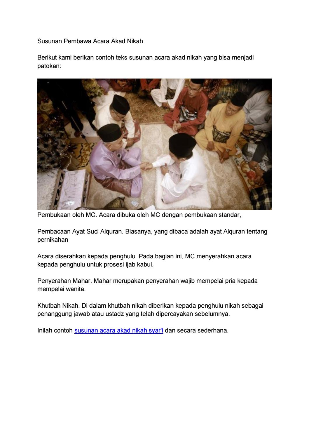 Detail Contoh Susunan Acara Akad Nikah Koleksi Nomer 24 Detail Contoh Susunan Acara Akad Nikah Koleksi Nomer 24