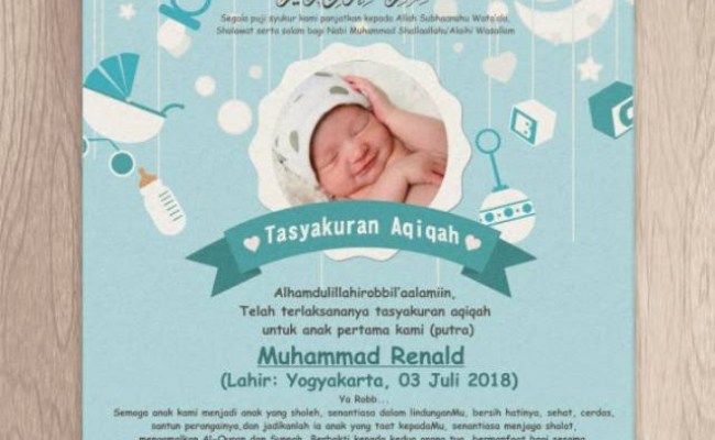 Detail Desain Kartu Ucapan Aqiqah Koleksi Nomer 15 Detail Desain Kartu Ucapan Aqiqah Koleksi Nomer 15