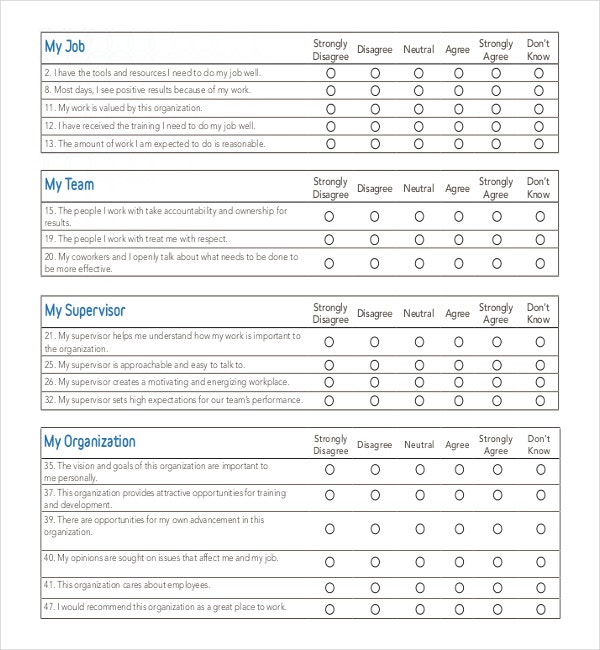 Employee Survey Template - 55+ Koleksi Gambar Employee Survey Template - 55+ Koleksi Gambar