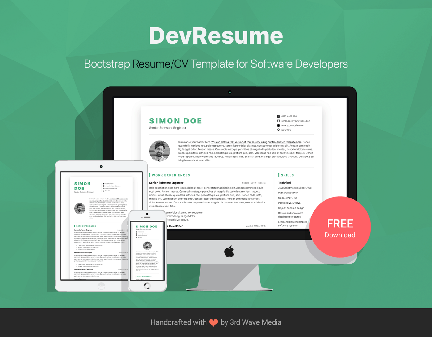 Detail Free Bootstrap Resume Cv Template Koleksi Nomer 16 Detail Free Bootstrap Resume Cv Template Koleksi Nomer 16