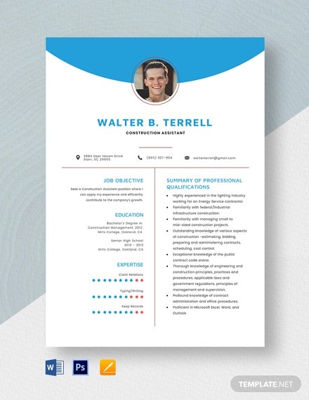 Detail Free Construction Cv Template Koleksi Nomer 4