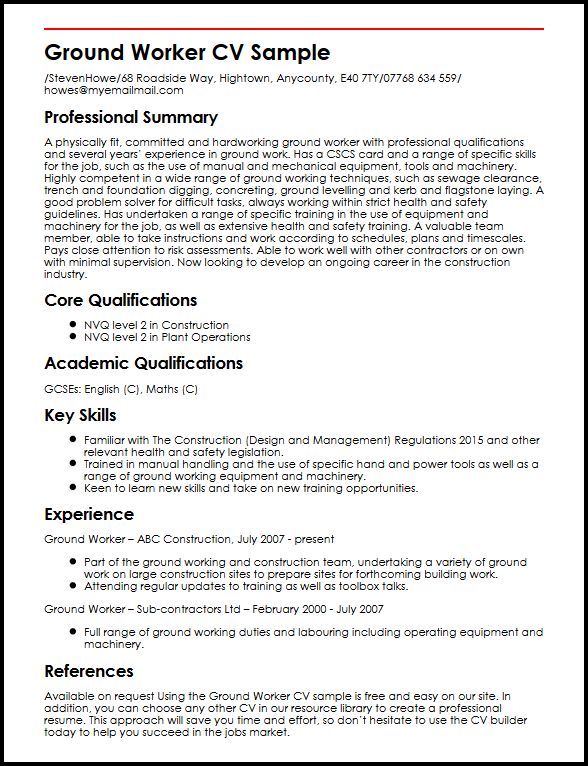Detail Free Construction Cv Template Koleksi Nomer 28 Detail Free Construction Cv Template Koleksi Nomer 28