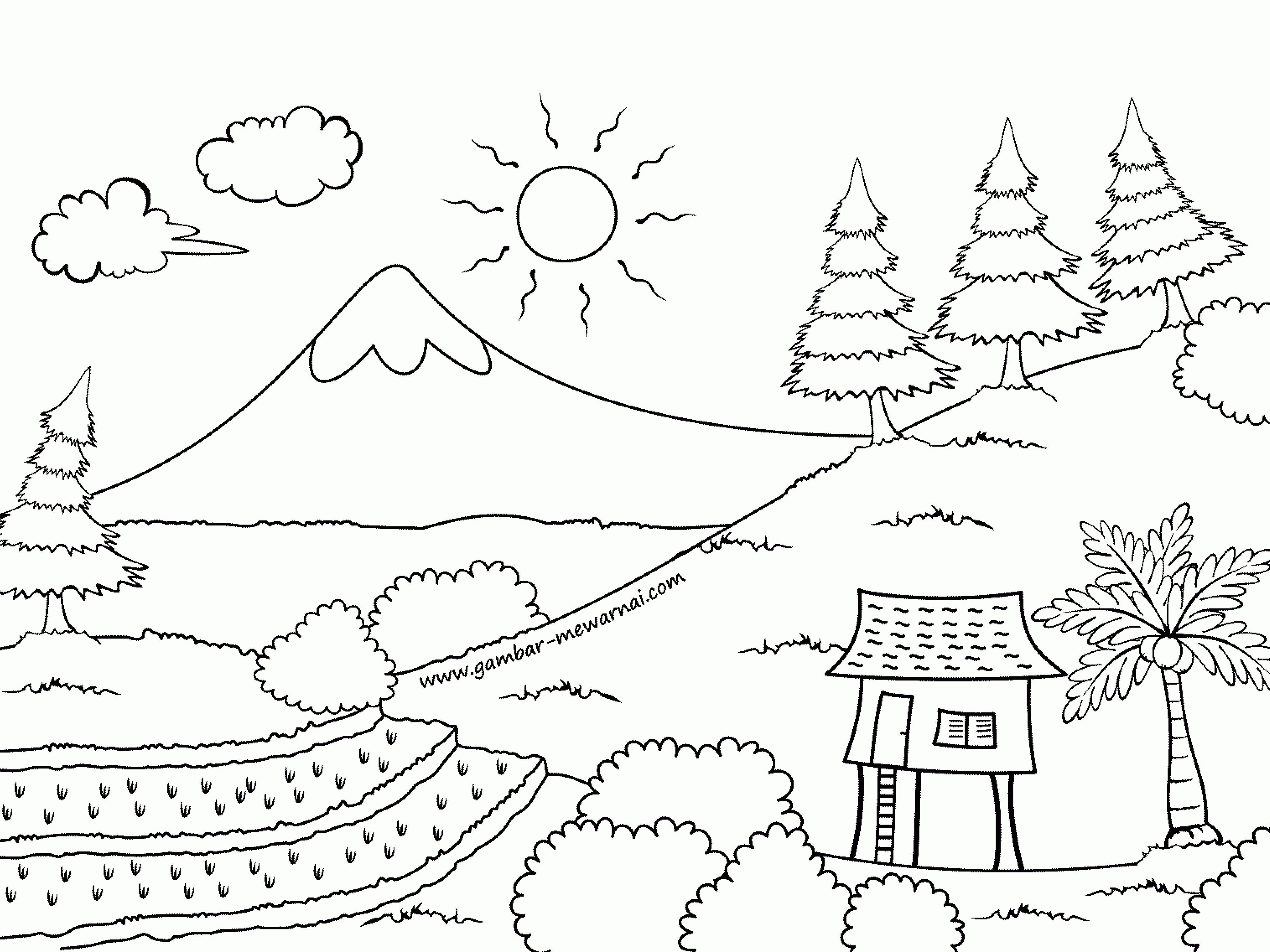 Detail Gambar Pemandangan Alam Untuk Lomba Mewarnai Koleksi Nomer 7 Detail Gambar Pemandangan Alam Untuk Lomba Mewarnai Koleksi Nomer 7