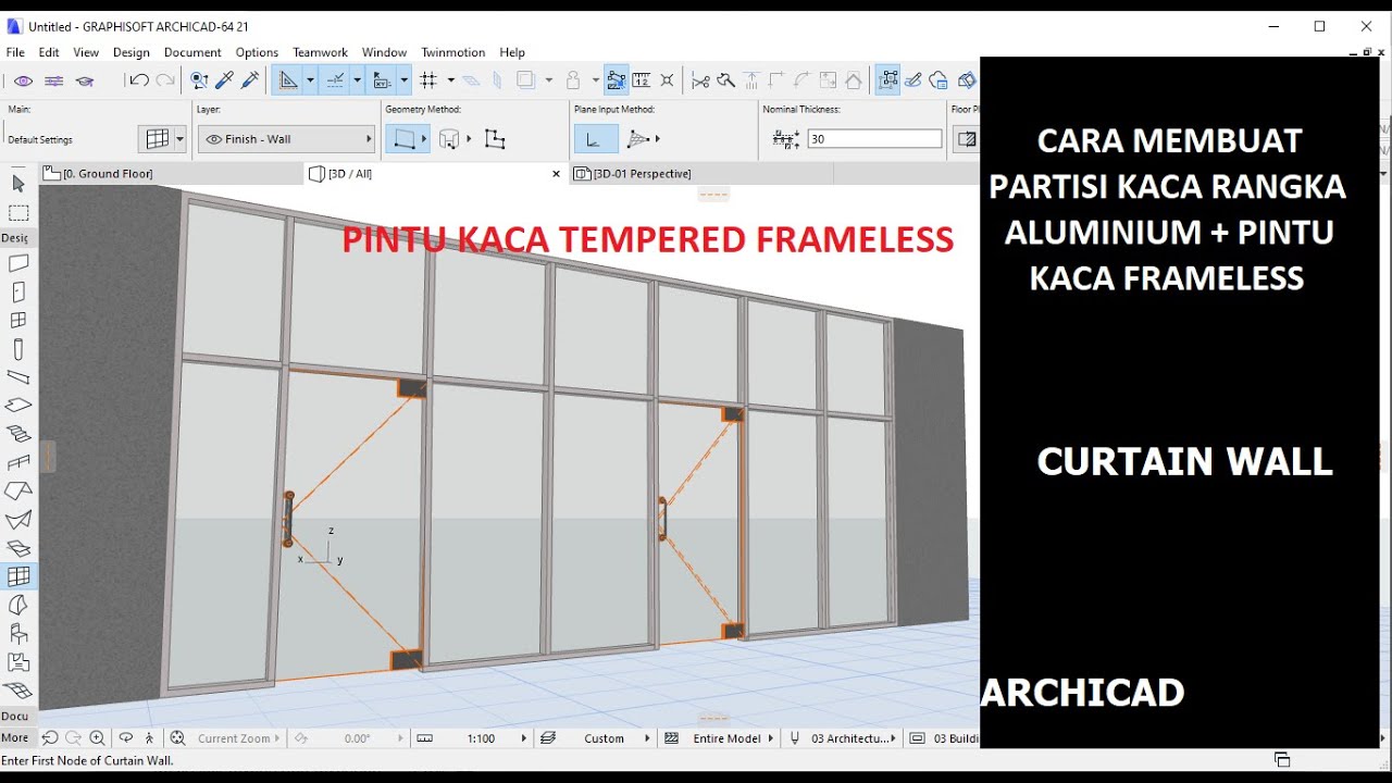 Detail Gambar Teknis Partisi Kaca Aluminium Dwg Koleksi Nomer 36