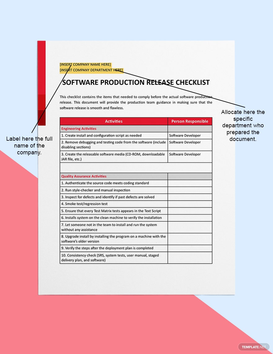 Software Release Checklist Template - 43+ Koleksi Gambar Software Release Checklist Template - 43+ Koleksi Gambar