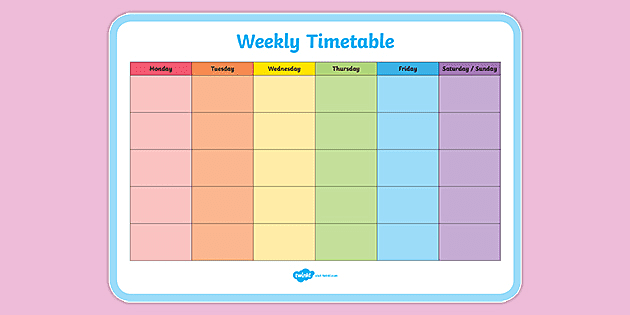 University Timetable Template - 57+ Koleksi Gambar