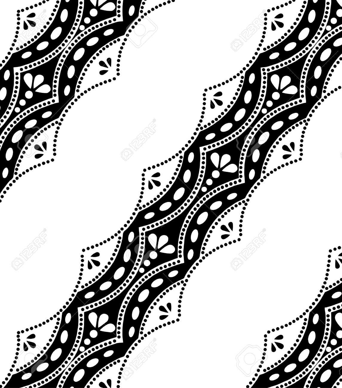 Detail Batik Pattern Vector Black And White Koleksi Nomer 8