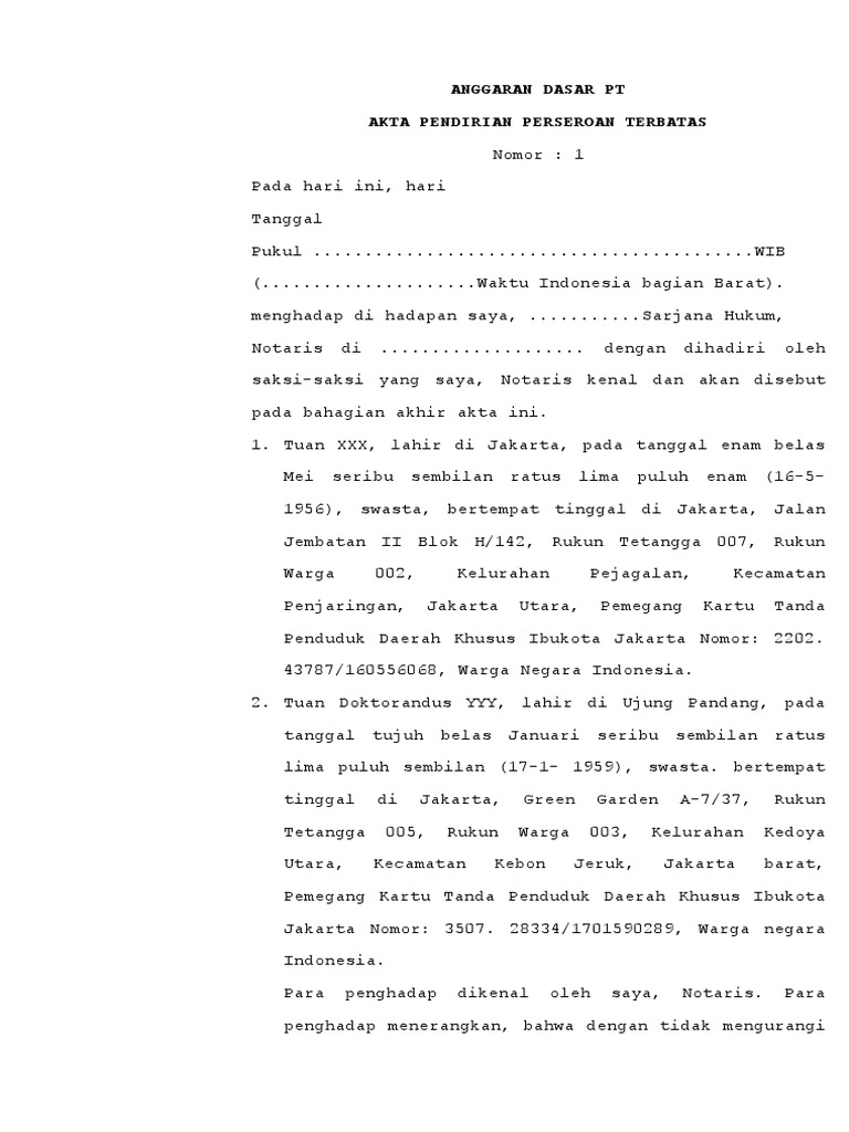 Detail Contoh Akta Pendirian Perusahaan Koleksi Nomer 21 Detail Contoh Akta Pendirian Perusahaan Koleksi Nomer 21