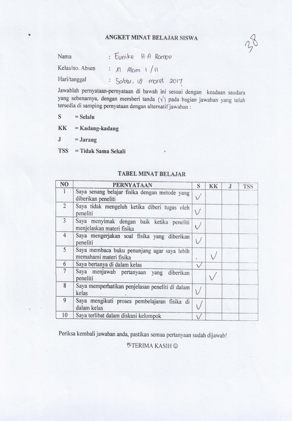 Detail Contoh Angket Penelitian Hasil Belajar Siswa Koleksi Nomer 31 Detail Contoh Angket Penelitian Hasil Belajar Siswa Koleksi Nomer 31
