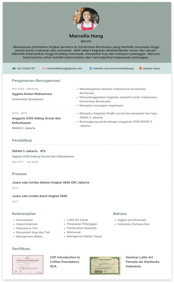 Contoh Cv Barista Pemula - 56+ Koleksi Gambar Contoh Cv Barista Pemula - 56+ Koleksi Gambar