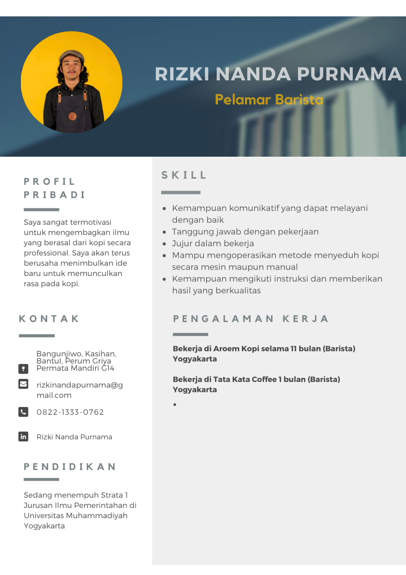 Contoh Cv Barista Pemula - 56+ Koleksi Gambar Contoh Cv Barista Pemula - 56+ Koleksi Gambar