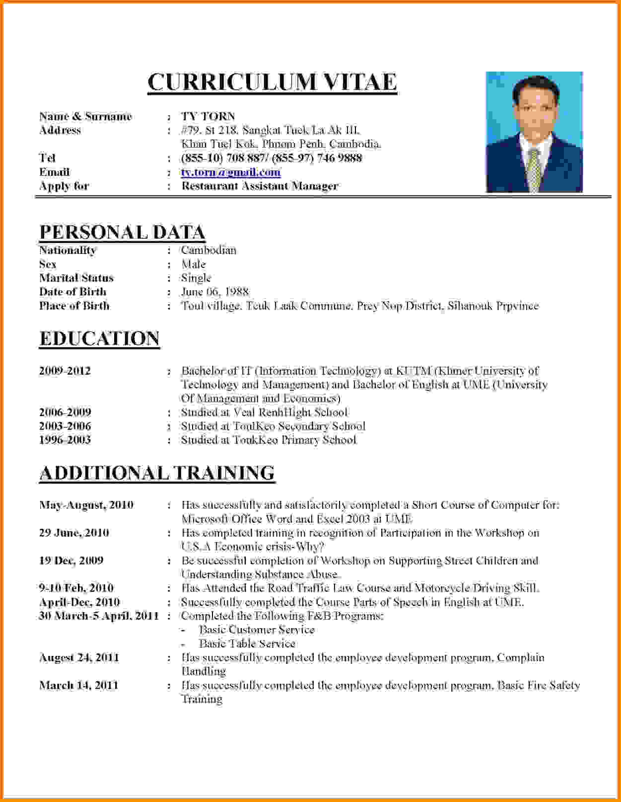 Detail Contoh Cv Dalam Bentuk Word Koleksi Nomer 10 Detail Contoh Cv Dalam Bentuk Word Koleksi Nomer 10