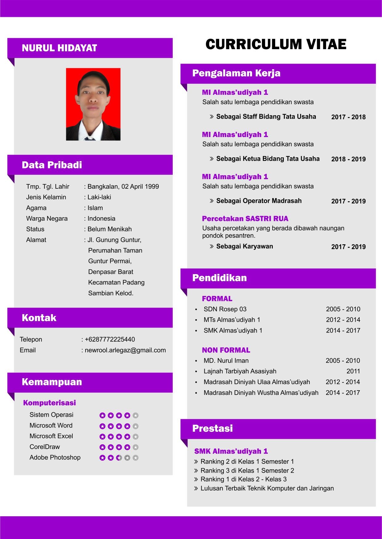 Detail Contoh Cv Menarik Dan Simple Koleksi Nomer 50 Detail Contoh Cv Menarik Dan Simple Koleksi Nomer 50