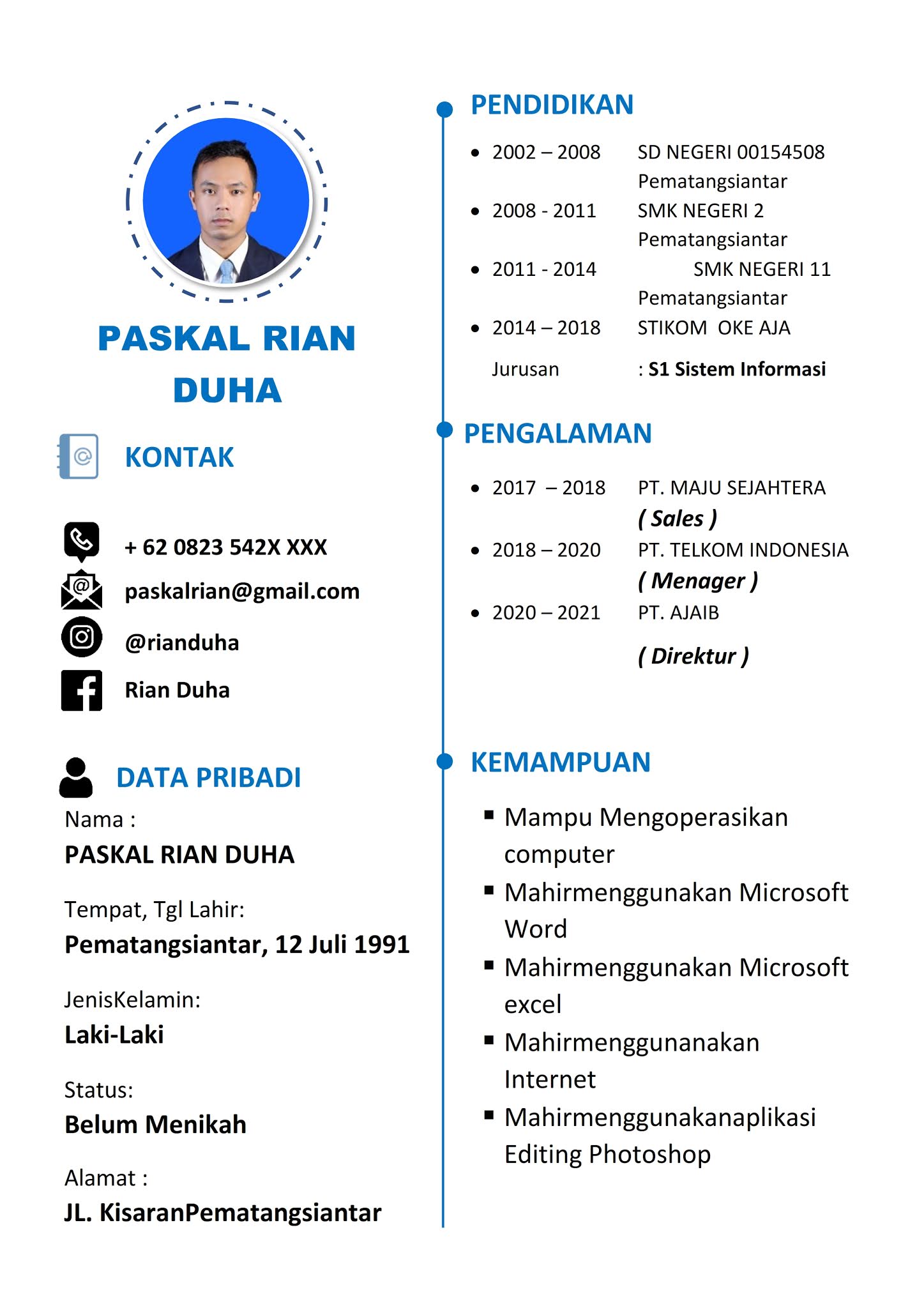 Detail Contoh Cv Simple Menarik Koleksi Nomer 40 Detail Contoh Cv Simple Menarik Koleksi Nomer 40