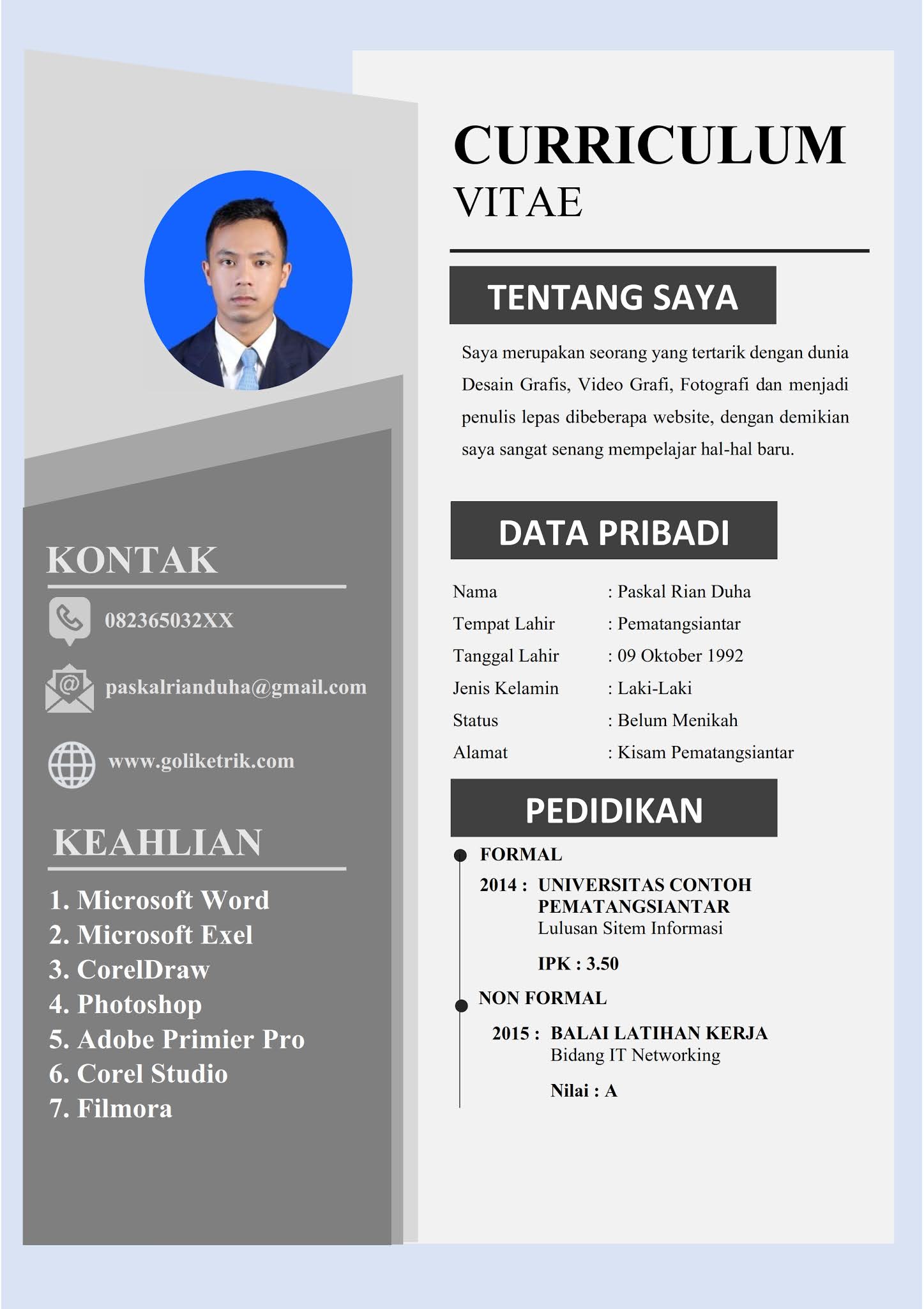 Detail Contoh Cv Word Simple Koleksi Nomer 19 Detail Contoh Cv Word Simple Koleksi Nomer 19