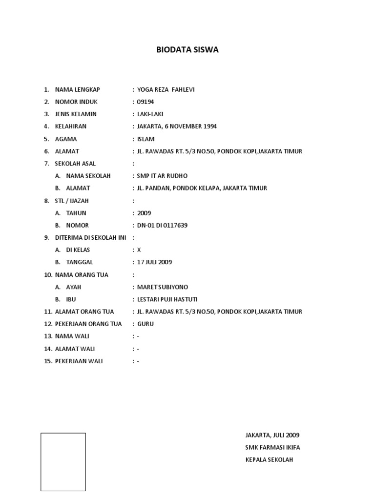 Detail Contoh Data Diri Lengkap Koleksi Nomer 17 Detail Contoh Data Diri Lengkap Koleksi Nomer 17
