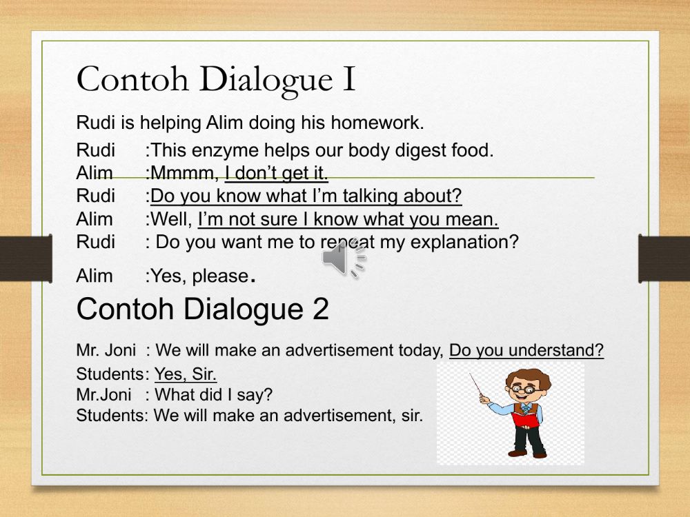 Detail Contoh Dialog Checking Understanding Koleksi Nomer 12 Detail Contoh Dialog Checking Understanding Koleksi Nomer 12
