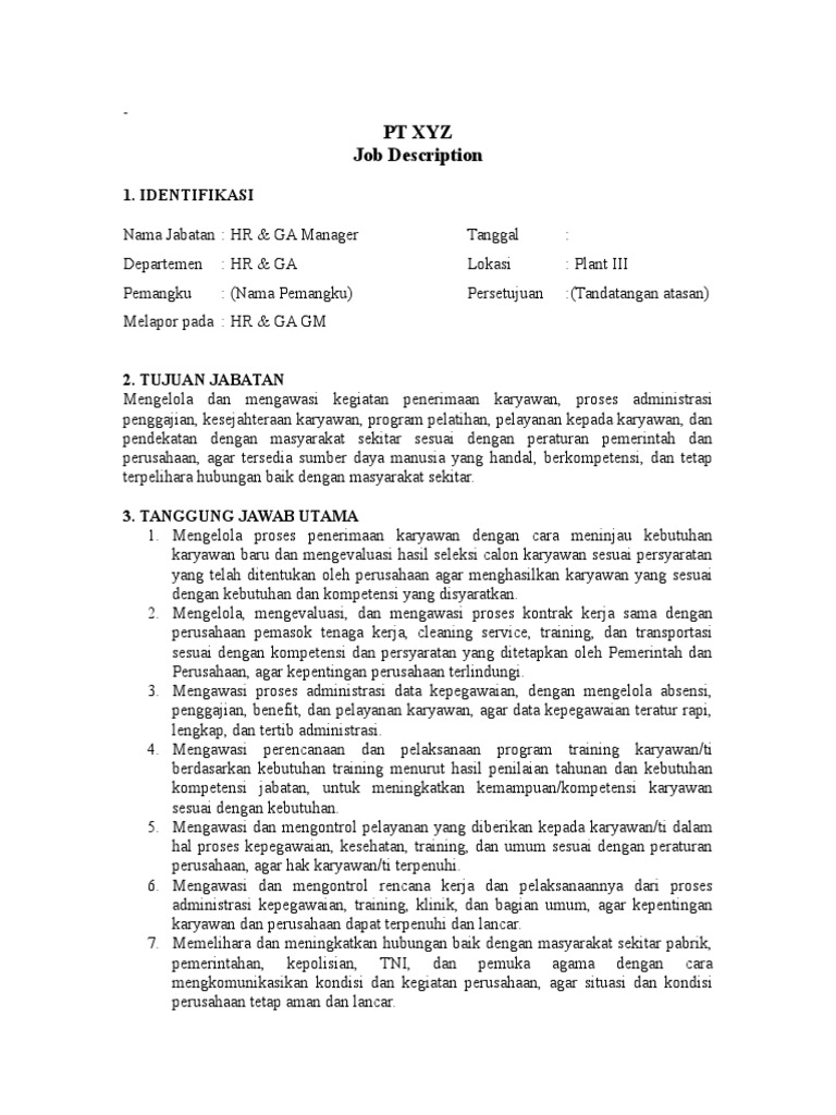 Detail Contoh Job Description Karyawan Doc Koleksi Nomer 12 Detail Contoh Job Description Karyawan Doc Koleksi Nomer 12