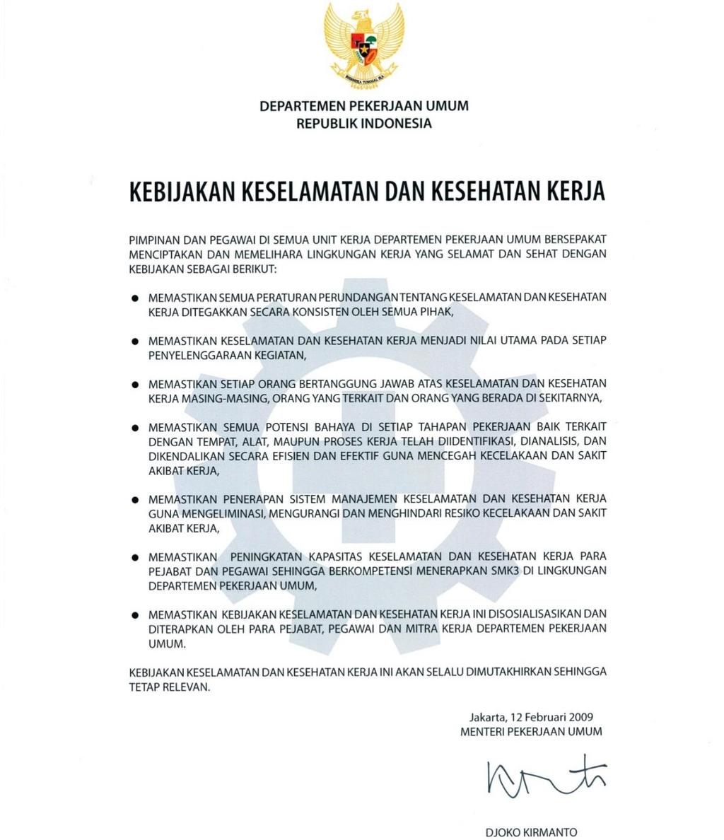 Detail Contoh Kebijakan K3 Perusahaan Koleksi Nomer 5