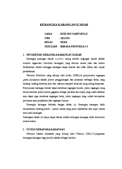 Detail Contoh Kerangka Karangan Ilmiah Koleksi Nomer 14 Detail Contoh Kerangka Karangan Ilmiah Koleksi Nomer 14