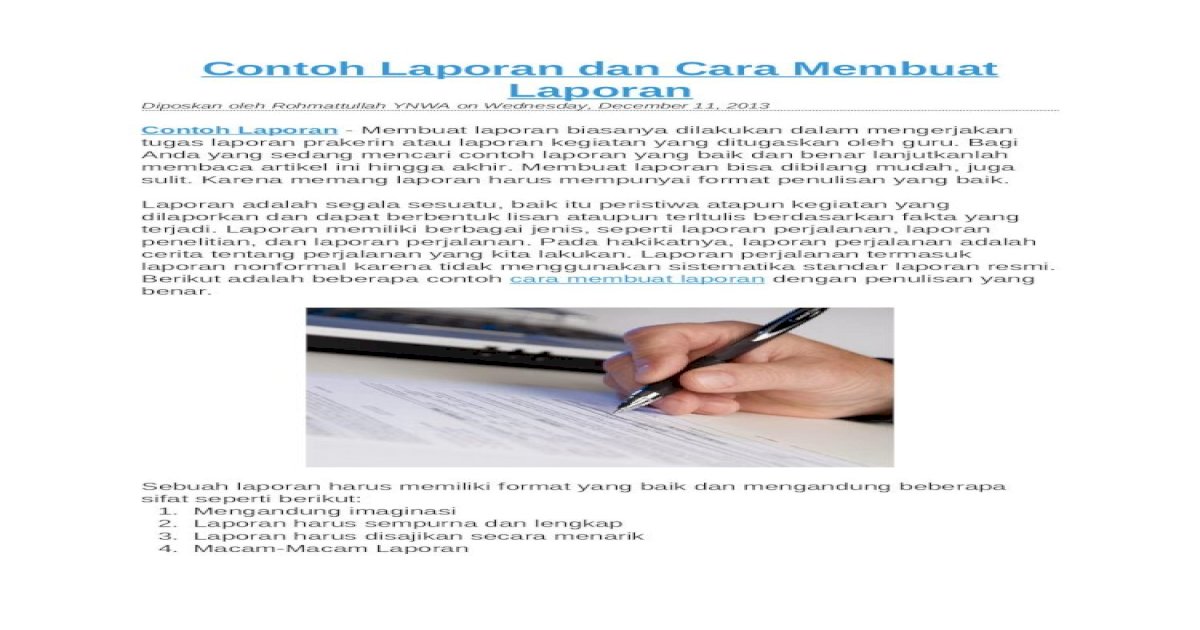 Detail Contoh Laporan Yang Baik Dan Benar Koleksi Nomer 31 Detail Contoh Laporan Yang Baik Dan Benar Koleksi Nomer 31