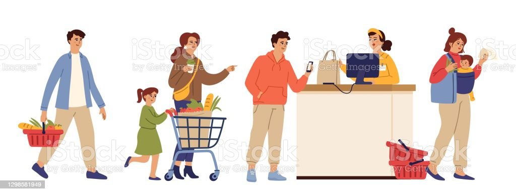 Detail Gambar Kartun Orang Belanja Di Pasar Koleksi Nomer 9