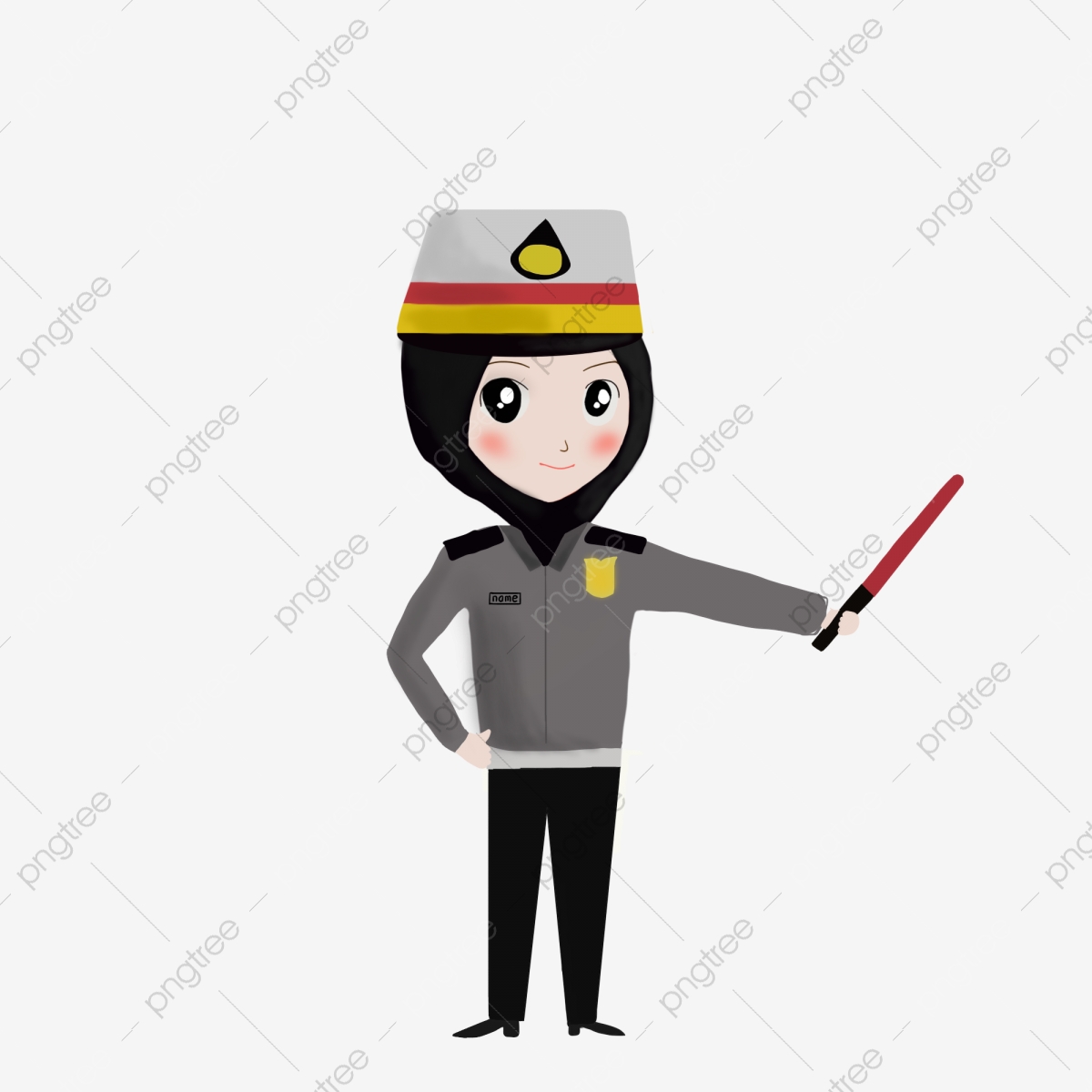 Detail Gambar Kartun Polwan Muslimah Koleksi Nomer 5