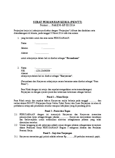 Detail Contoh Perjanjian Kerja Bersama Antara Perusahaan Dan Karyawan ... Detail Contoh Perjanjian Kerja Bersama Antara Perusahaan Dan Karyawan ...