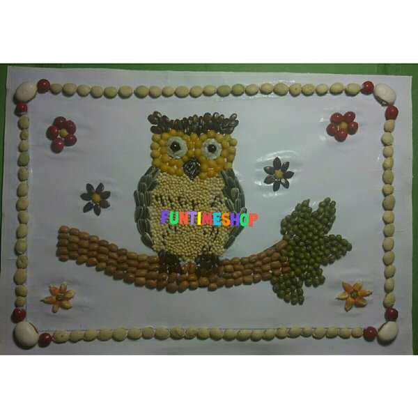 Detail Gambar Kolase Burung Hantu Dari Biji Bijian Koleksi Nomer 29