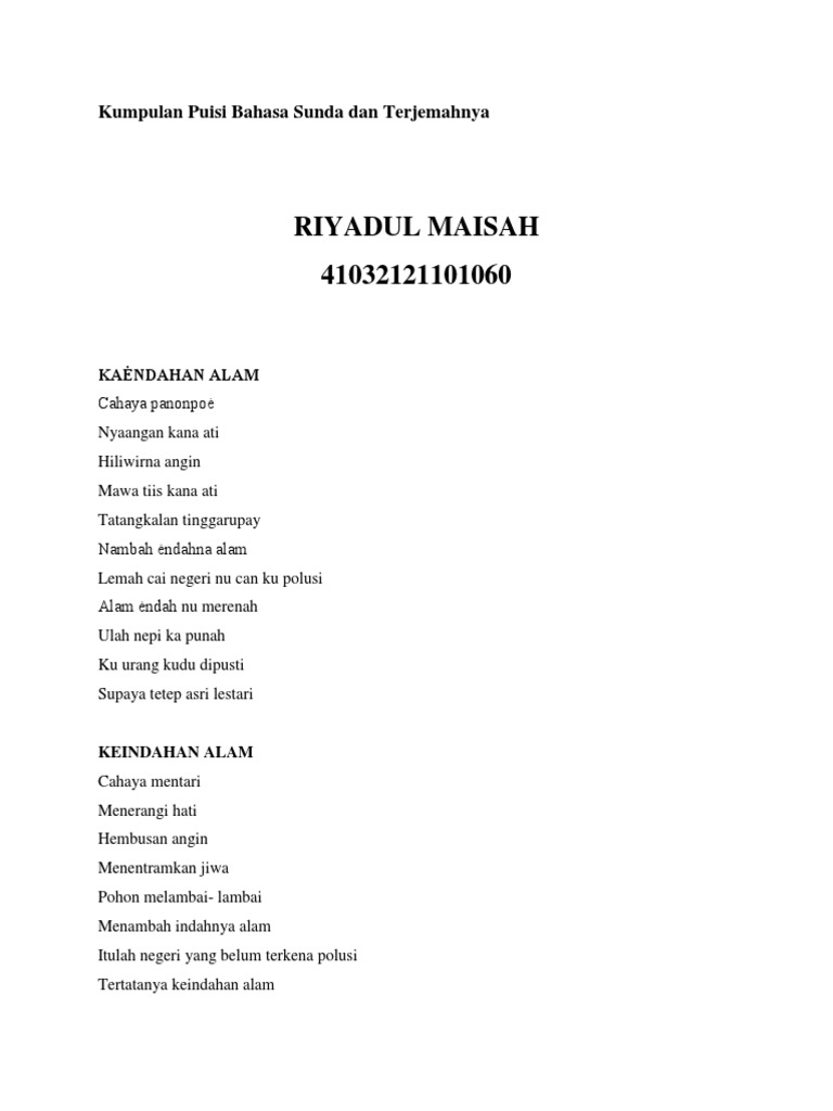 Detail Contoh Sajak Sunda Tentang Alam Koleksi Nomer 11 Detail Contoh Sajak Sunda Tentang Alam Koleksi Nomer 11