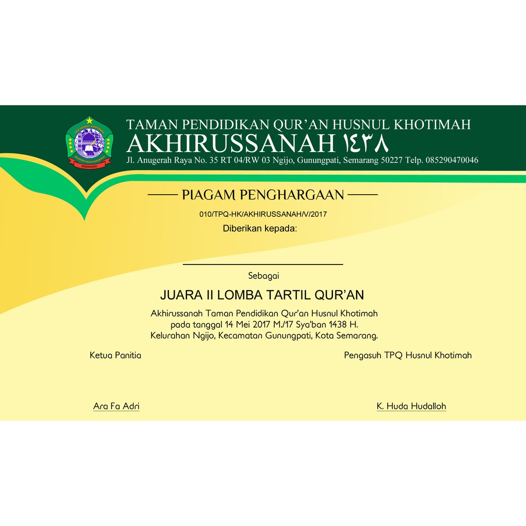 Contoh Sertifikat Lomba Mtq - 51+ Koleksi Gambar Contoh Sertifikat Lomba Mtq - 51+ Koleksi Gambar