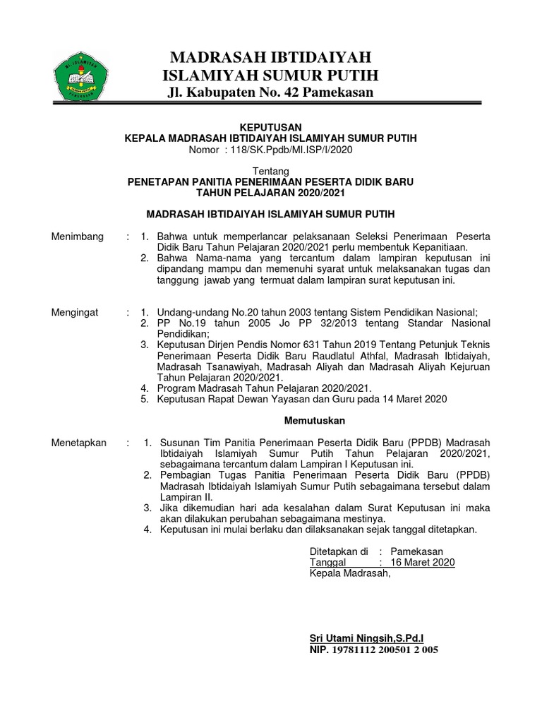 Detail Contoh Sk Panitia Ppdb Koleksi Nomer 5 Detail Contoh Sk Panitia Ppdb Koleksi Nomer 5