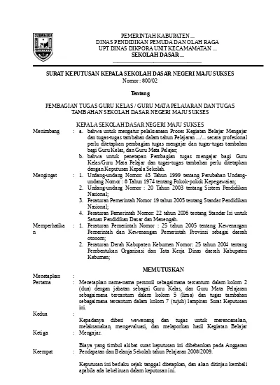 Detail Contoh Sk Pembagian Tugas Mengajar Koleksi Nomer 38 Detail Contoh Sk Pembagian Tugas Mengajar Koleksi Nomer 38