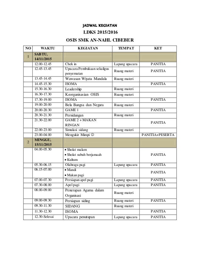 Contoh Skedul Kegiatan - 43+ Koleksi Gambar Contoh Skedul Kegiatan - 43+ Koleksi Gambar