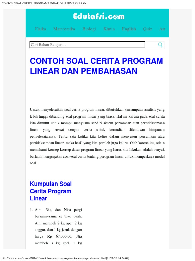Contoh Soal Cerita Program Linear - 55+ Koleksi Gambar Contoh Soal Cerita Program Linear - 55+ Koleksi Gambar
