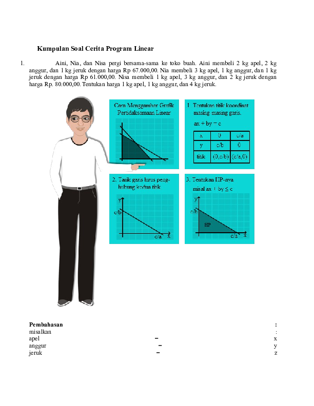 Contoh Soal Cerita Program Linear - 55+ Koleksi Gambar Contoh Soal Cerita Program Linear - 55+ Koleksi Gambar