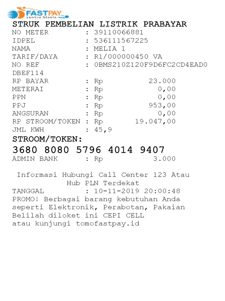Contoh Struk Token Listrik - 53+ Koleksi Gambar Contoh Struk Token Listrik - 53+ Koleksi Gambar
