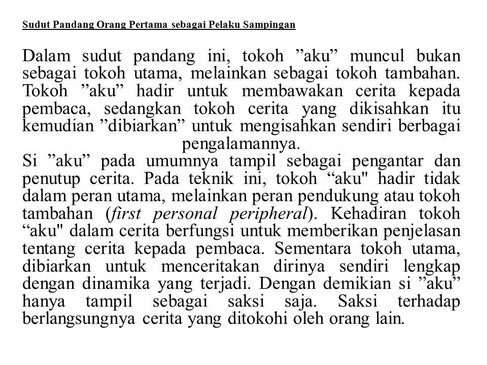 Detail Contoh Sudut Pandang Orang Pertama Koleksi Nomer 2 Detail Contoh Sudut Pandang Orang Pertama Koleksi Nomer 2