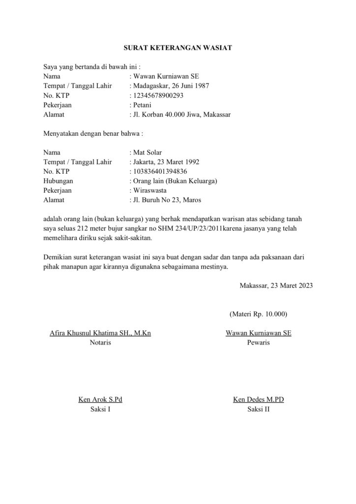 Detail Contoh Surat Ahli Waris Sebidang Tanah Koleksi Nomer 3 Detail Contoh Surat Ahli Waris Sebidang Tanah Koleksi Nomer 3