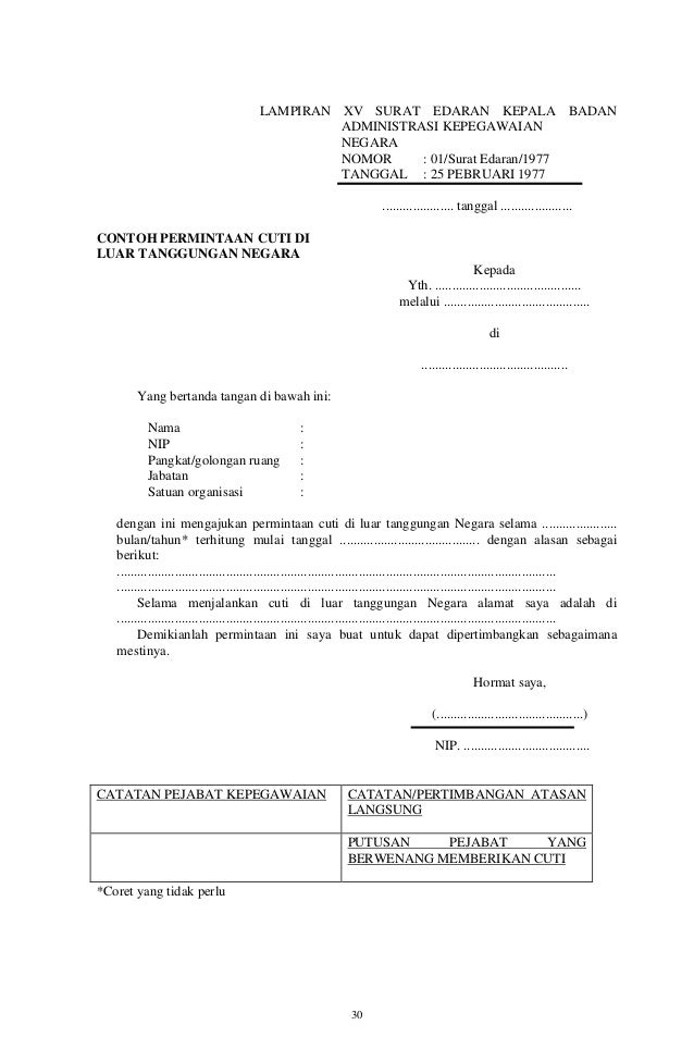 Detail Contoh Surat Cuti Diluar Tanggungan Negara Koleksi Nomer 7 Detail Contoh Surat Cuti Diluar Tanggungan Negara Koleksi Nomer 7