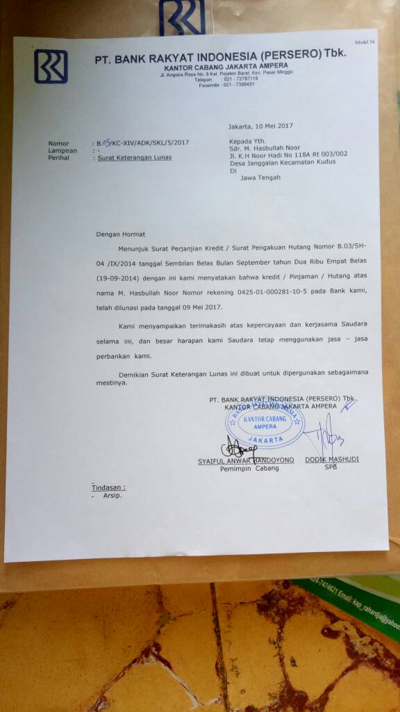 Contoh Surat Keterangan Lunas Pinjaman Bank Bri - 54+ Koleksi Gambar Contoh Surat Keterangan Lunas Pinjaman Bank Bri - 54+ Koleksi Gambar
