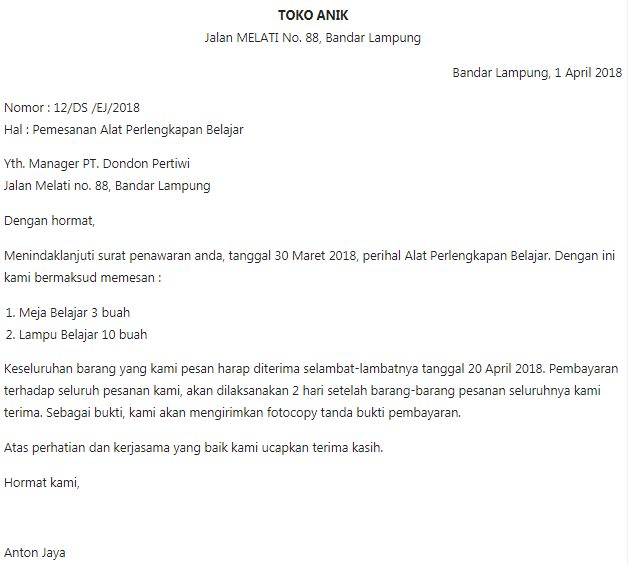 Detail Contoh Surat Konfirmasi Pesanan Barang Koleksi Nomer 50 Detail Contoh Surat Konfirmasi Pesanan Barang Koleksi Nomer 50