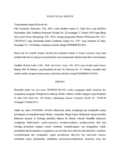 Detail Contoh Surat Kuasa Khusus Perdata Doc Koleksi Nomer 46 Detail Contoh Surat Kuasa Khusus Perdata Doc Koleksi Nomer 46
