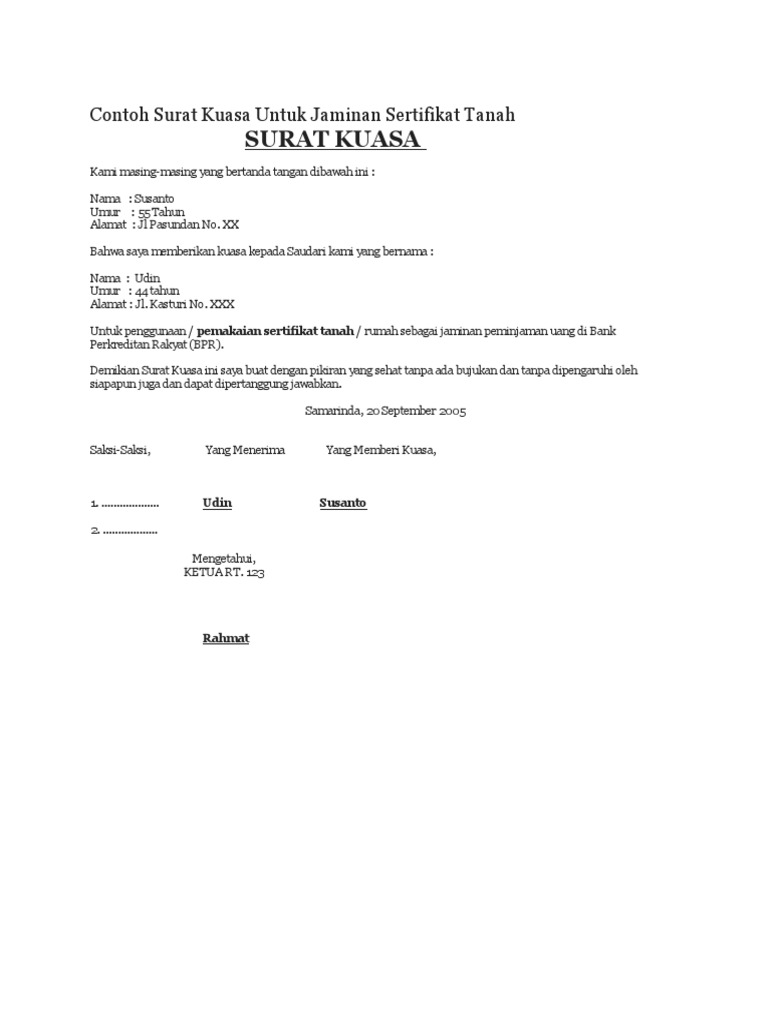 Detail Contoh Surat Kuasa Peminjaman Sertifikat Tanah Koleksi Nomer 2 Detail Contoh Surat Kuasa Peminjaman Sertifikat Tanah Koleksi Nomer 2