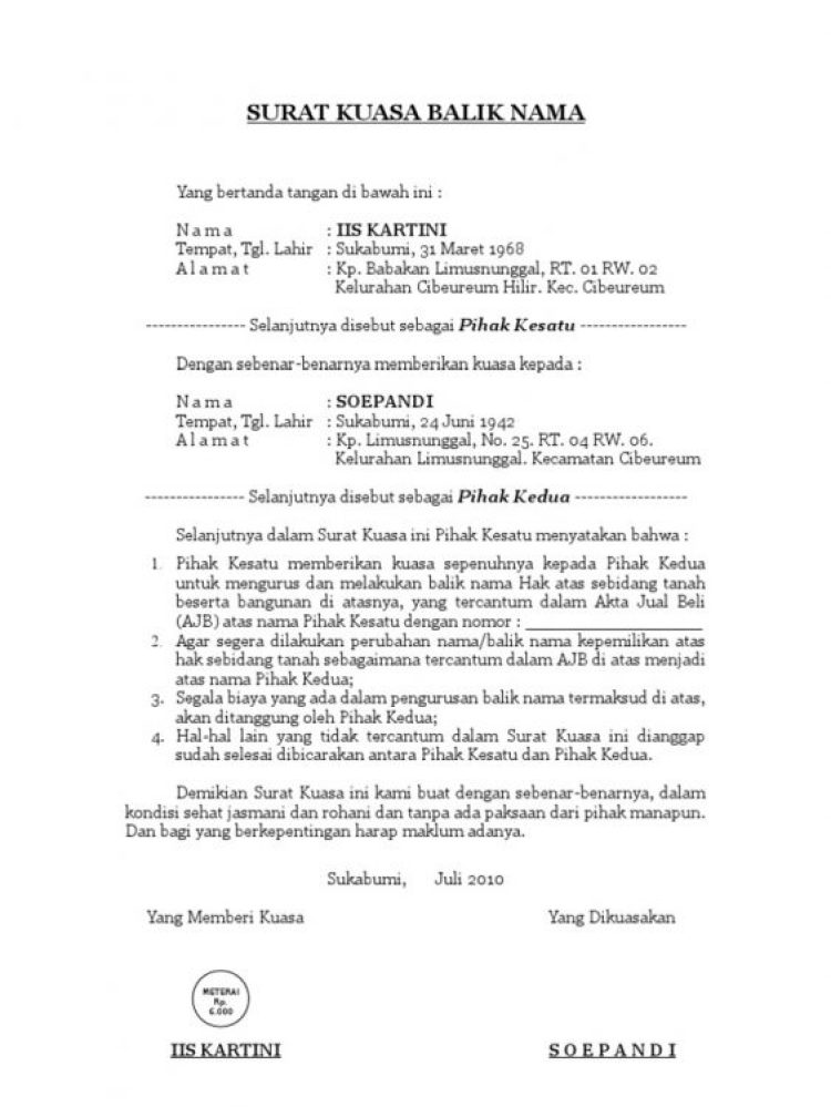 Detail Contoh Surat Kuasa Pengurusan Surat Tanah Koleksi Nomer 43 Detail Contoh Surat Kuasa Pengurusan Surat Tanah Koleksi Nomer 43