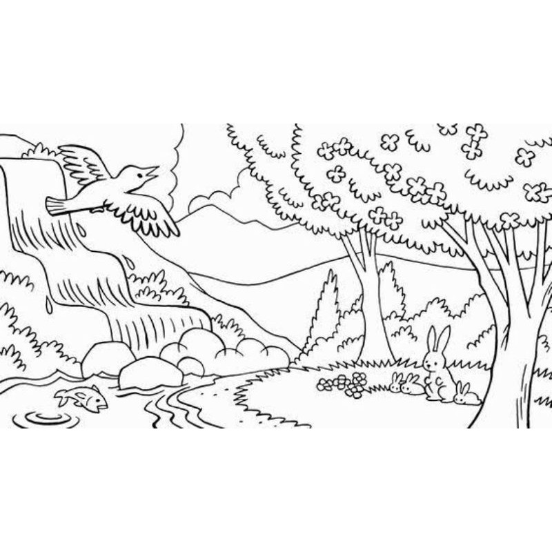 Detail Gambar Mewarnai Pemandangan Alam Koleksi Nomer 4 Detail Gambar Mewarnai Pemandangan Alam Koleksi Nomer 4