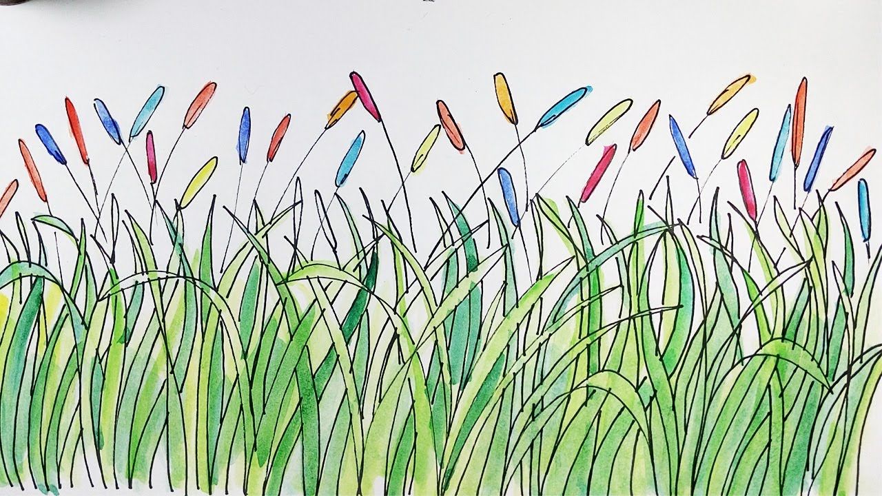 Detail Gambar Mewarnai Rumput Dan Bunga Koleksi Nomer 18